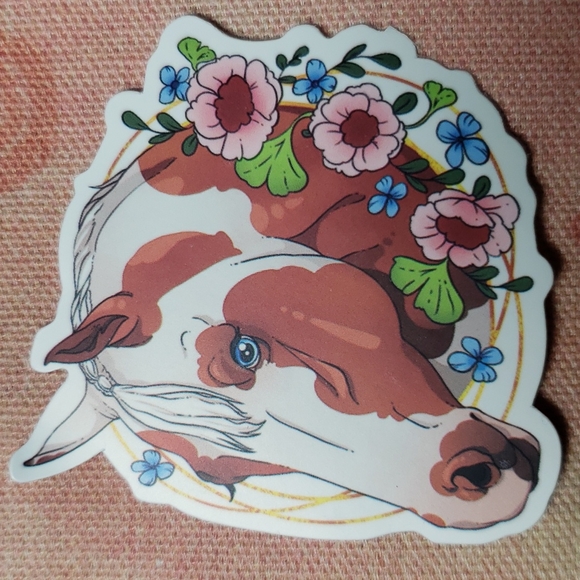 Office | E Floral Horse Sticker Pegantinas De Caballos Pegantinas ...